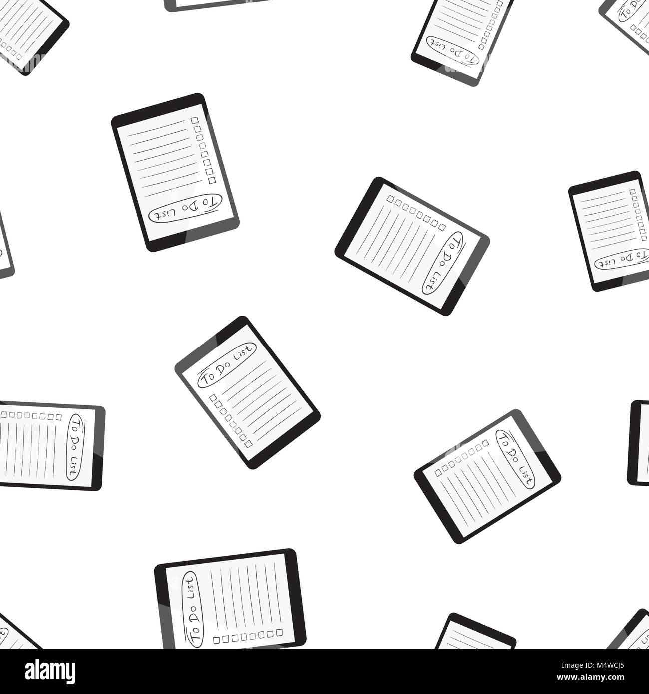 Businessman to do list, checklist with tablet computer seamless pattern ...
