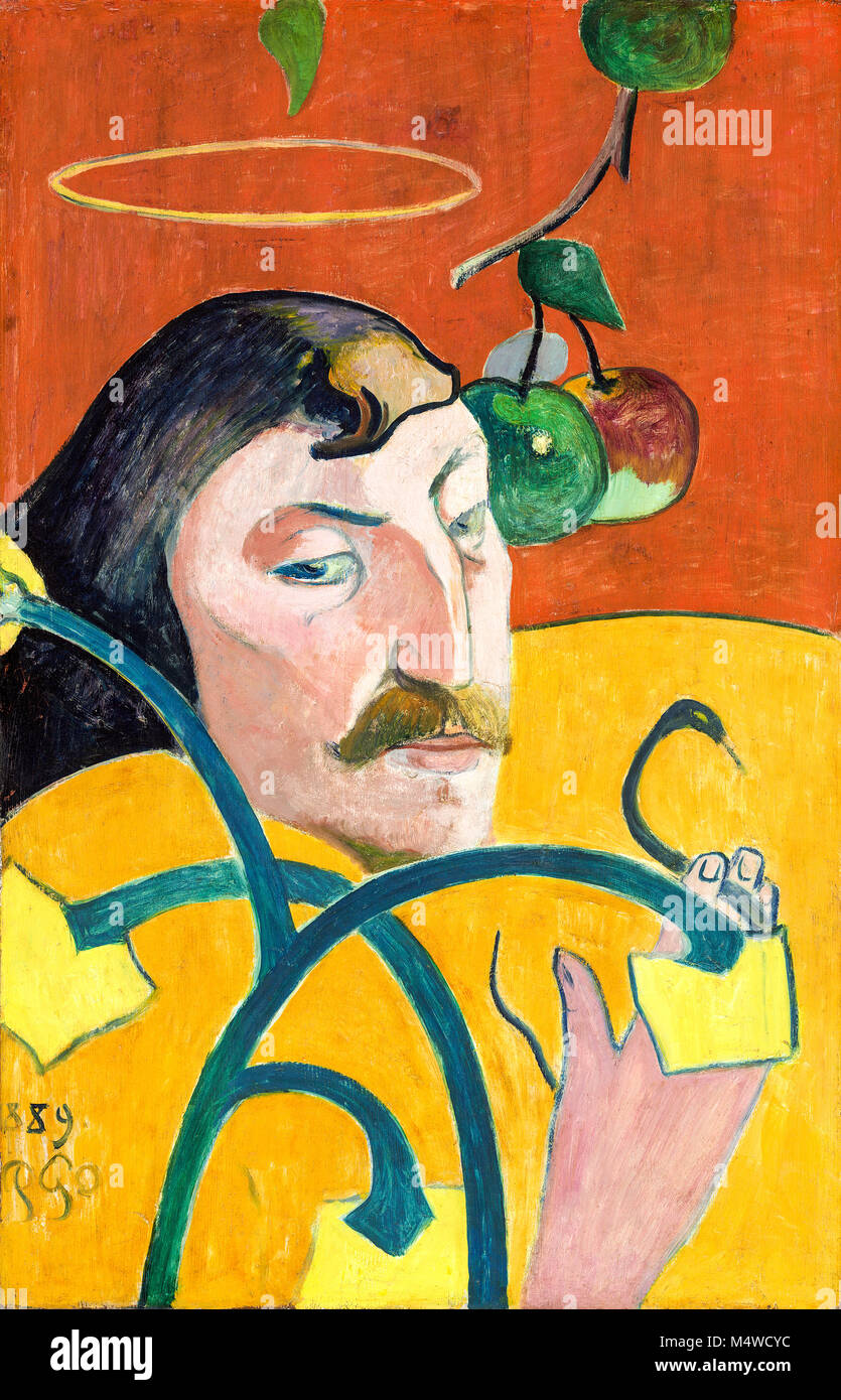 Paul Gauguin, Self-portrait with Halo and Snake, 1889 Stock Photo - Alamy
