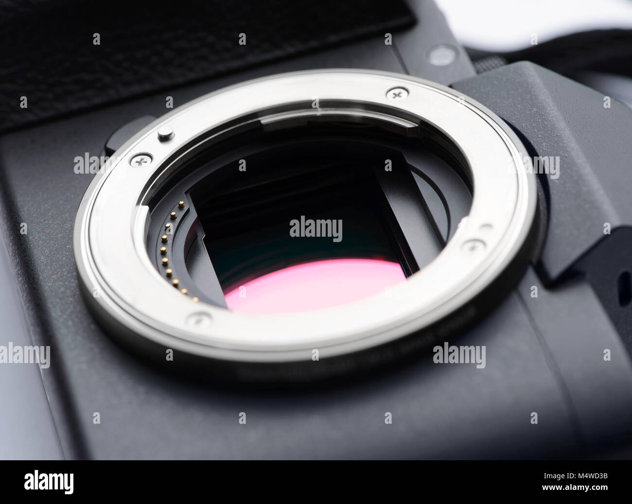 Digital camera lens mount close-up Stock Photo - Alamy