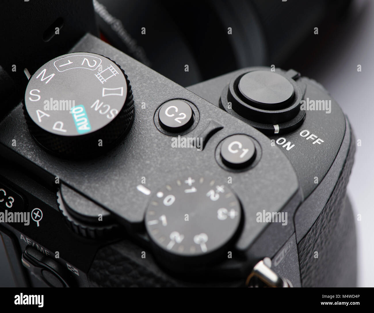 Shutter button on mirrorless camera Stock Photo - Alamy