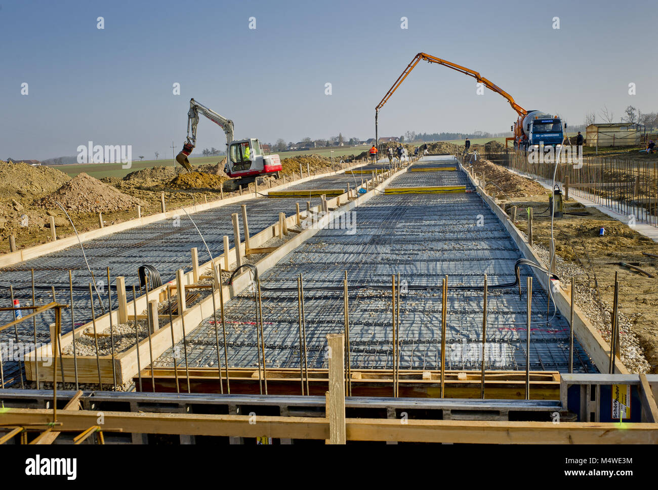 Barn building concrete work 1 Stock Photo - Alamy