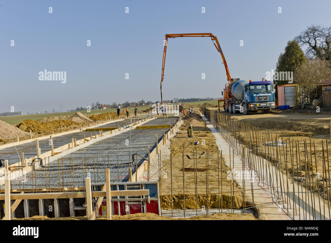 Barn building concrete work 46 Stock Photo - Alamy