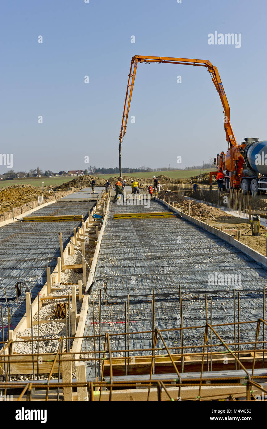 Barn building concrete work 50 Stock Photo - Alamy