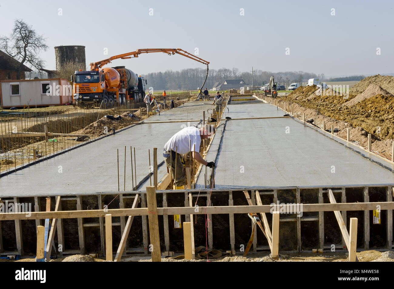 Barn building concrete work 66 Stock Photo - Alamy