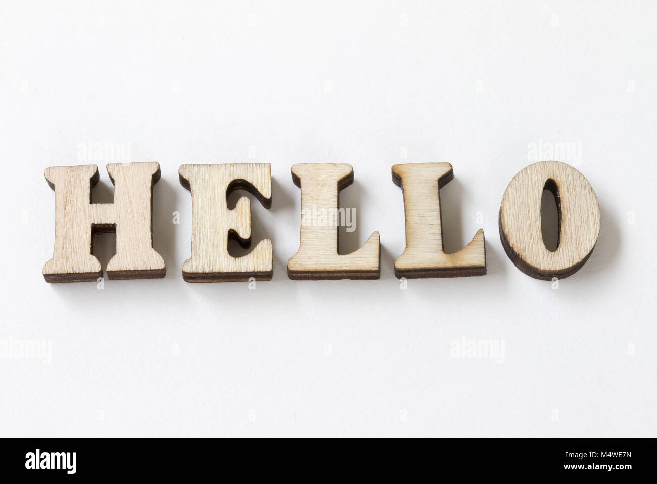Hello with wooden letters hi-res stock photography and images - Alamy