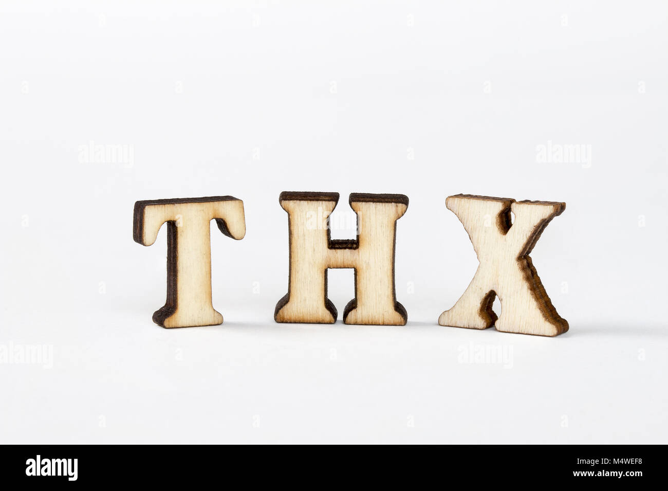 Abbreviations THX wooden alphabet object of thanks Stock Photo - Alamy
