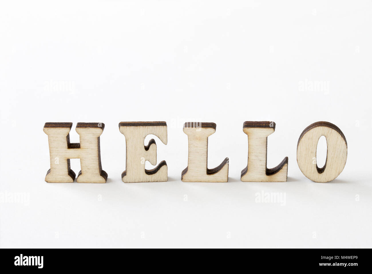 Hello with wooden letters hi-res stock photography and images - Alamy