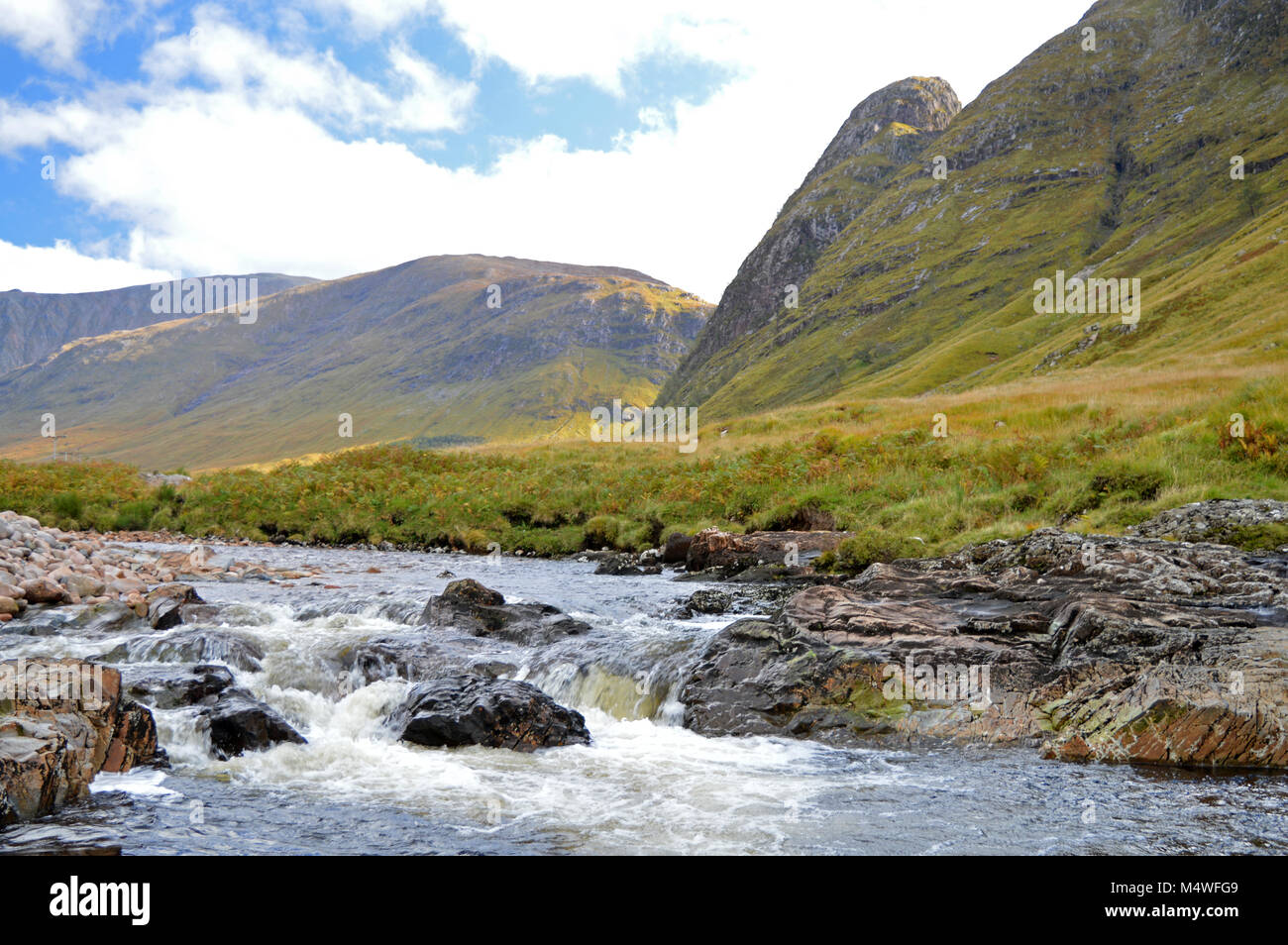 Glen Etive waterfalls on river Etive Stock Photo - Alamy