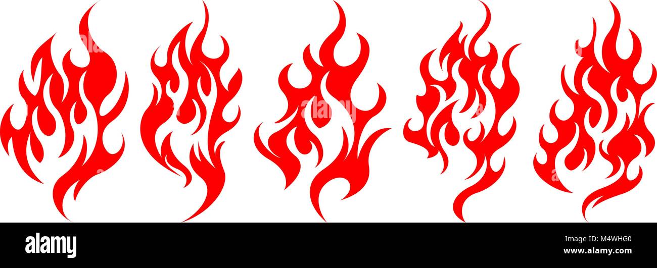Set of vector fire design elements Stock Vector Image & Art - Alamy