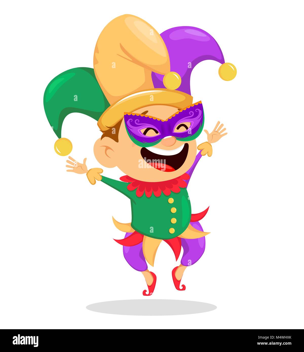 Mardi Gras jester in a mask for poster, greeting card, party invitation ...