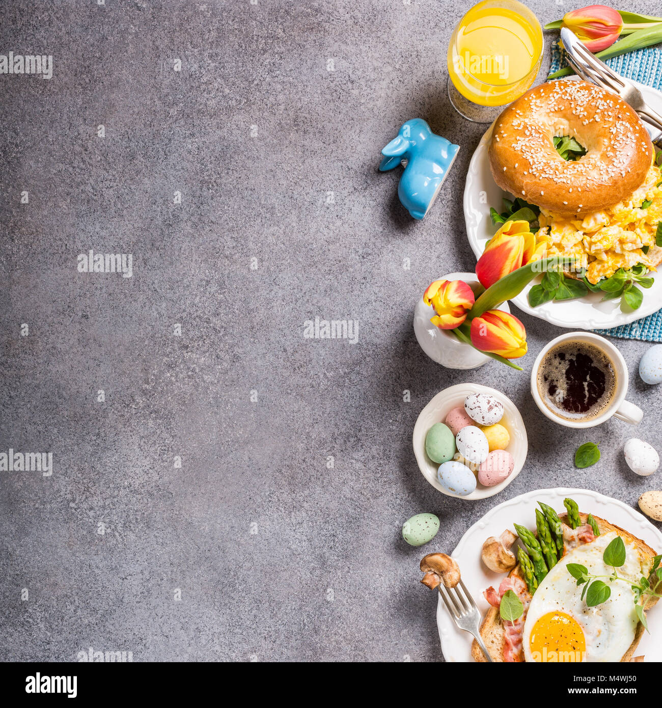 Bagel bread breakfast flower hi-res stock photography and images - Alamy