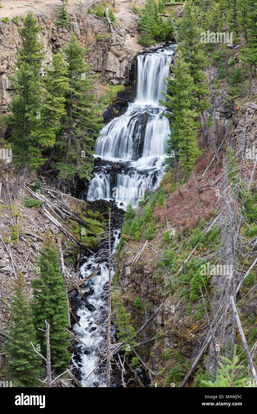Undine Falls on Lava Creek in Yellowstone National Park Stock Photo - Alamy