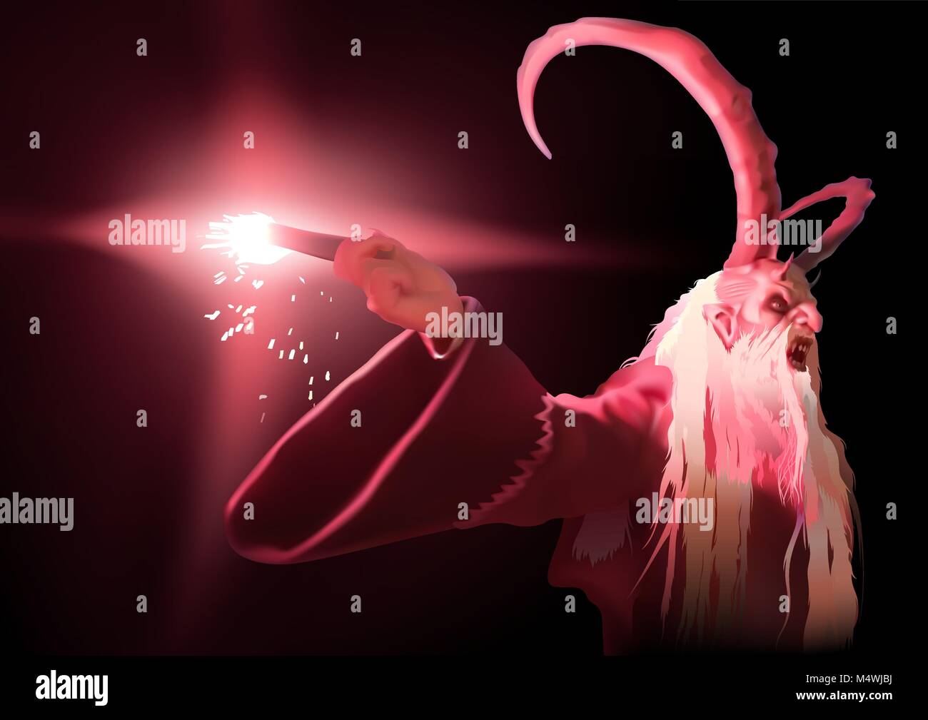 Red Satan Holding Torch Stock Vector Image & Art - Alamy