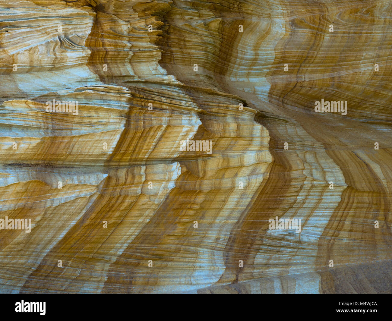 Painted cliffs at Maria Island National Park east coast of Tasmania ...
