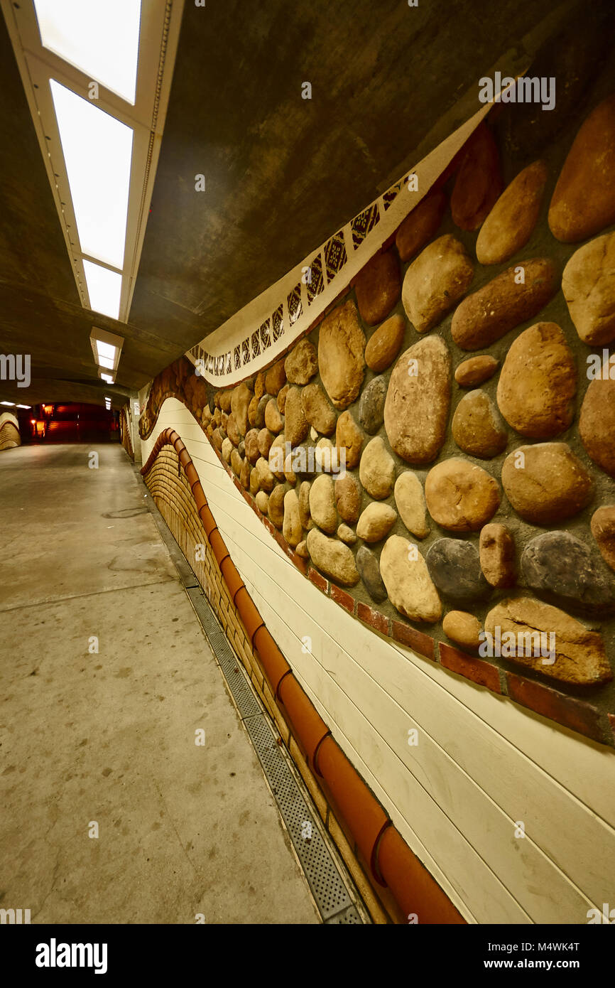 underground walkway in san diego old town with native american themed ...