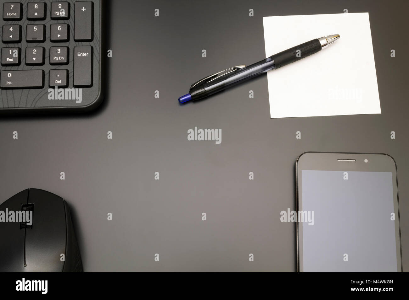 Black office desk top view Stock Photo - Alamy