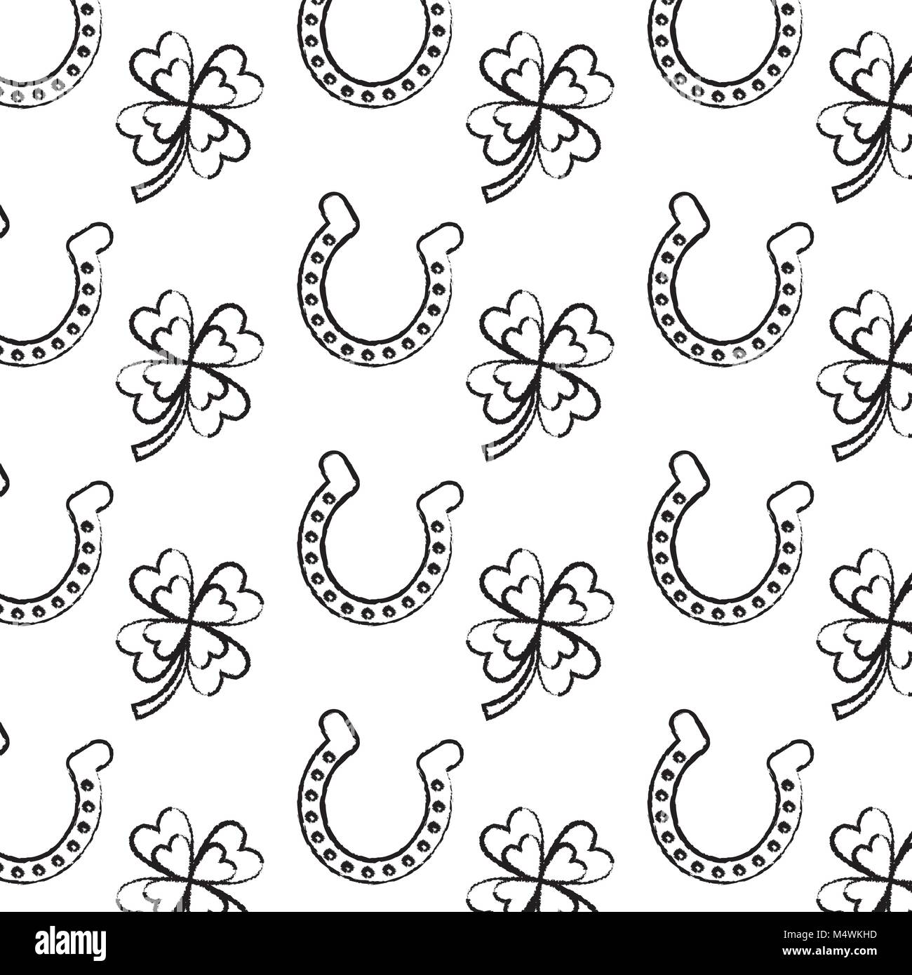 st patricks day horseshoe and clover luck good background Stock Vector ...