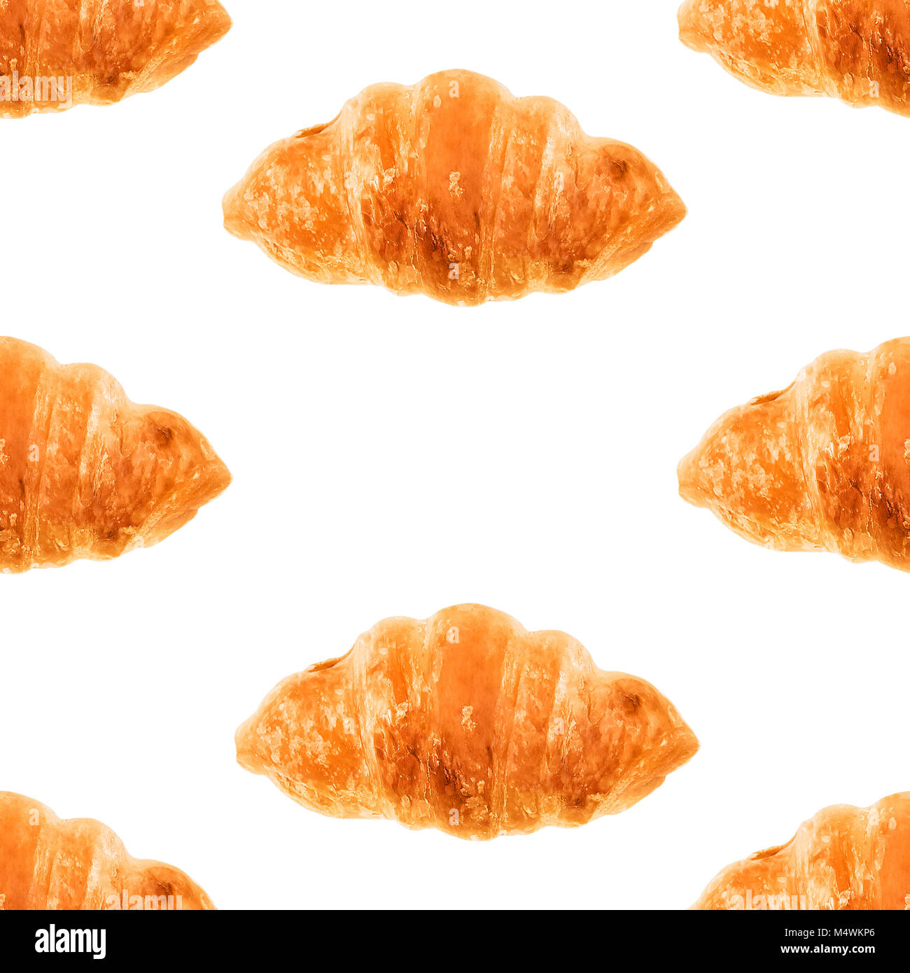 Croissant Close-up photo Seamless pattern with fresh croissants on a ...