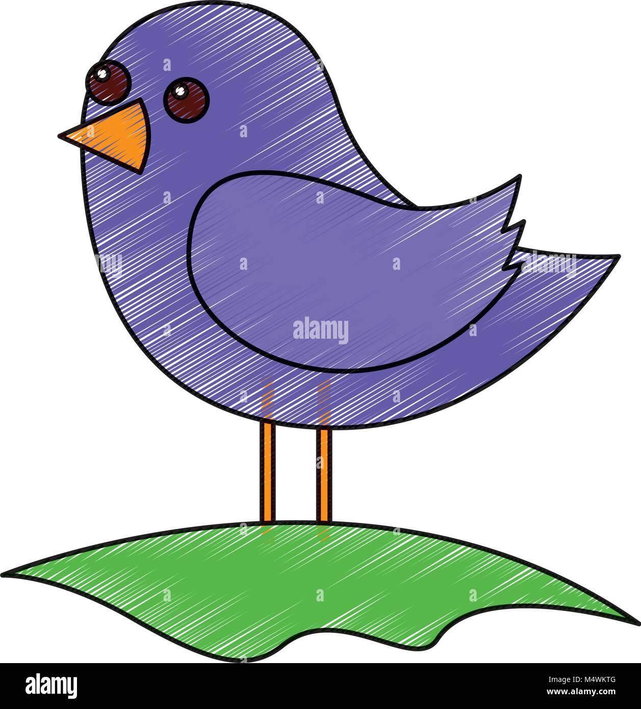 cute bird standing in the field cartoon Stock Vector Image & Art - Alamy