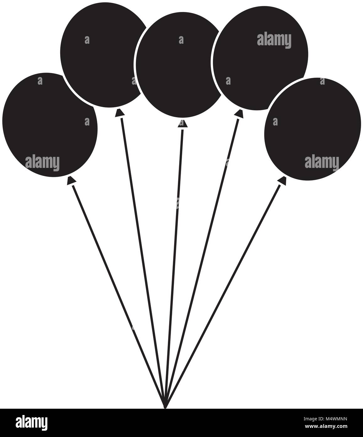 bunch balloons decoration festive birthday Stock Vector Image & Art - Alamy