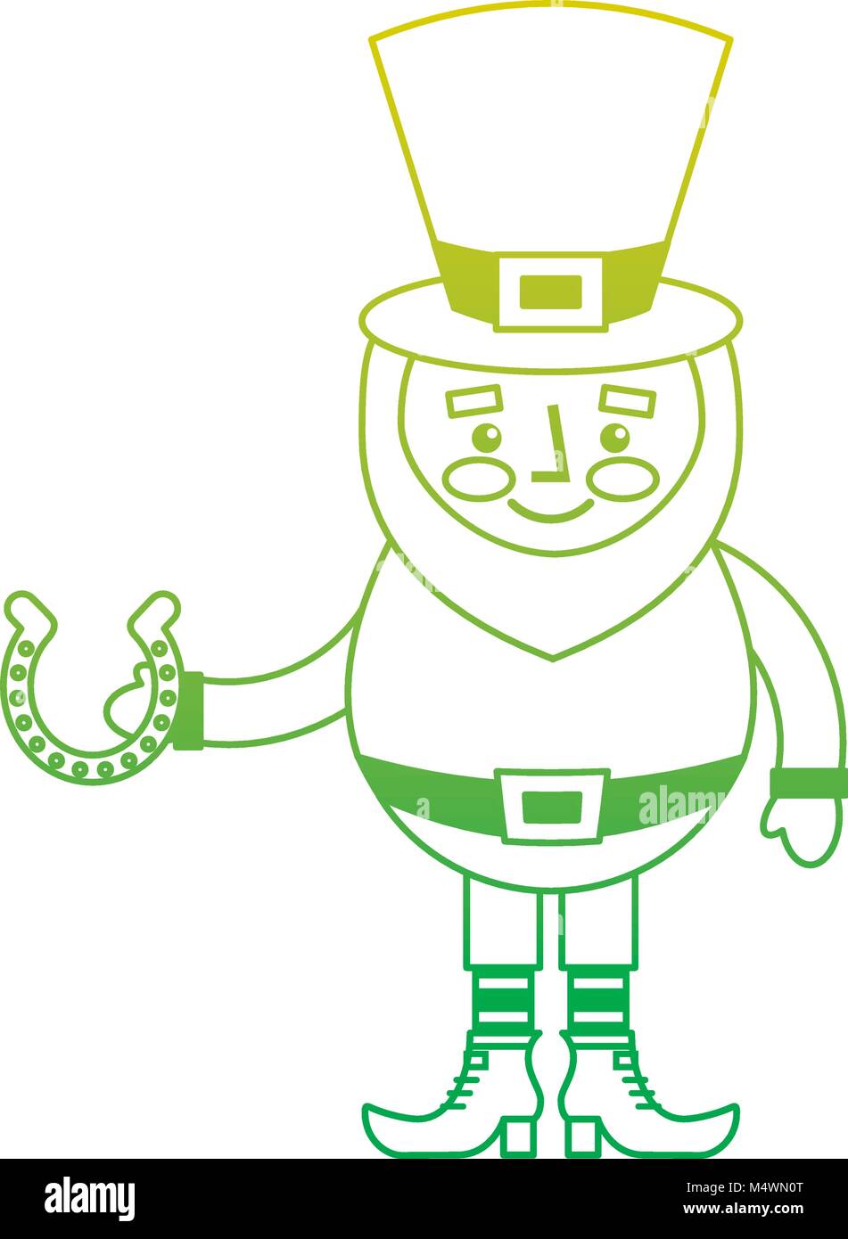 leprechaun holding horseshoe for luck traditional Stock Vector Image ...