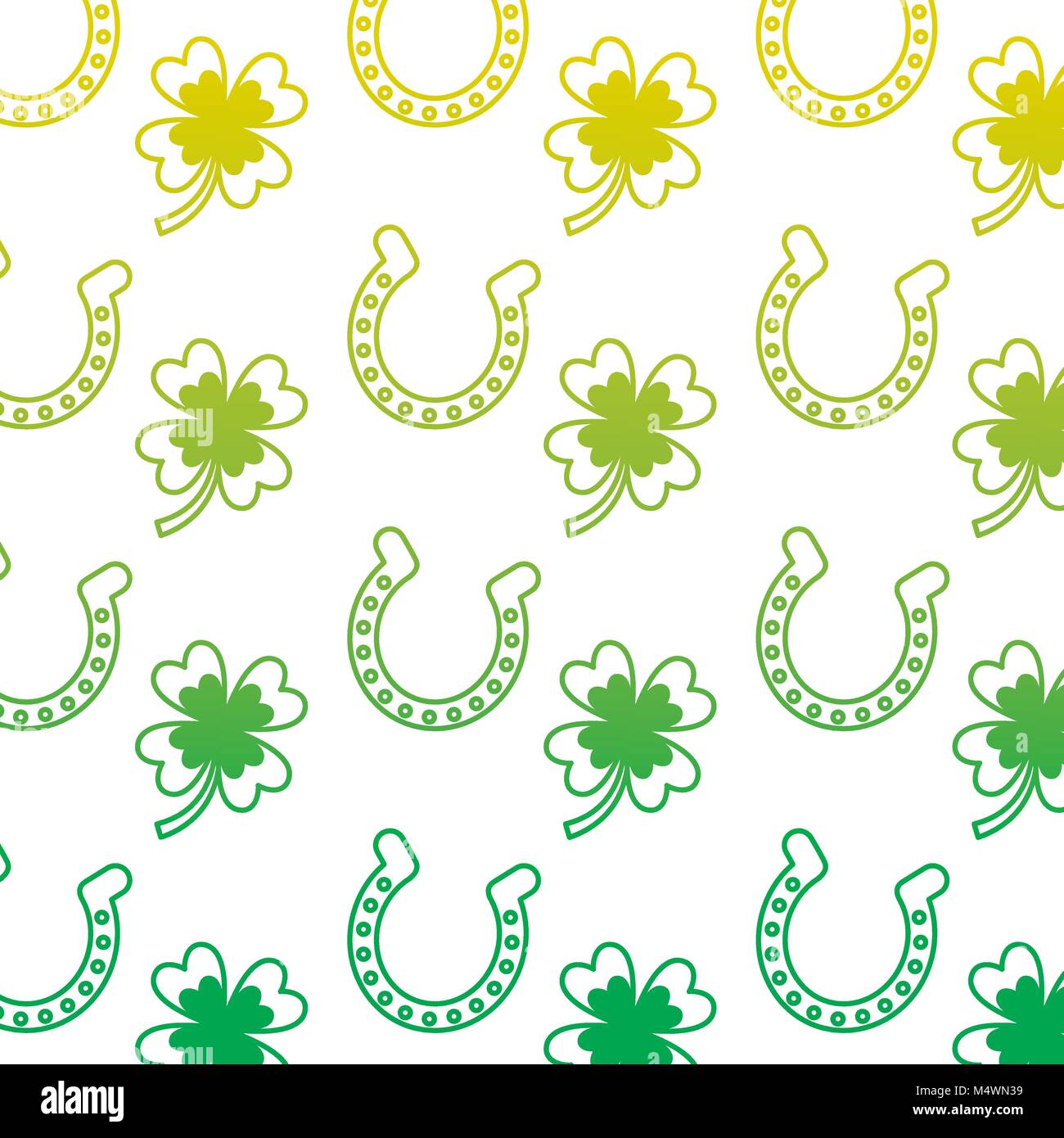 st patricks day horseshoe and clover luck good background Stock Vector ...