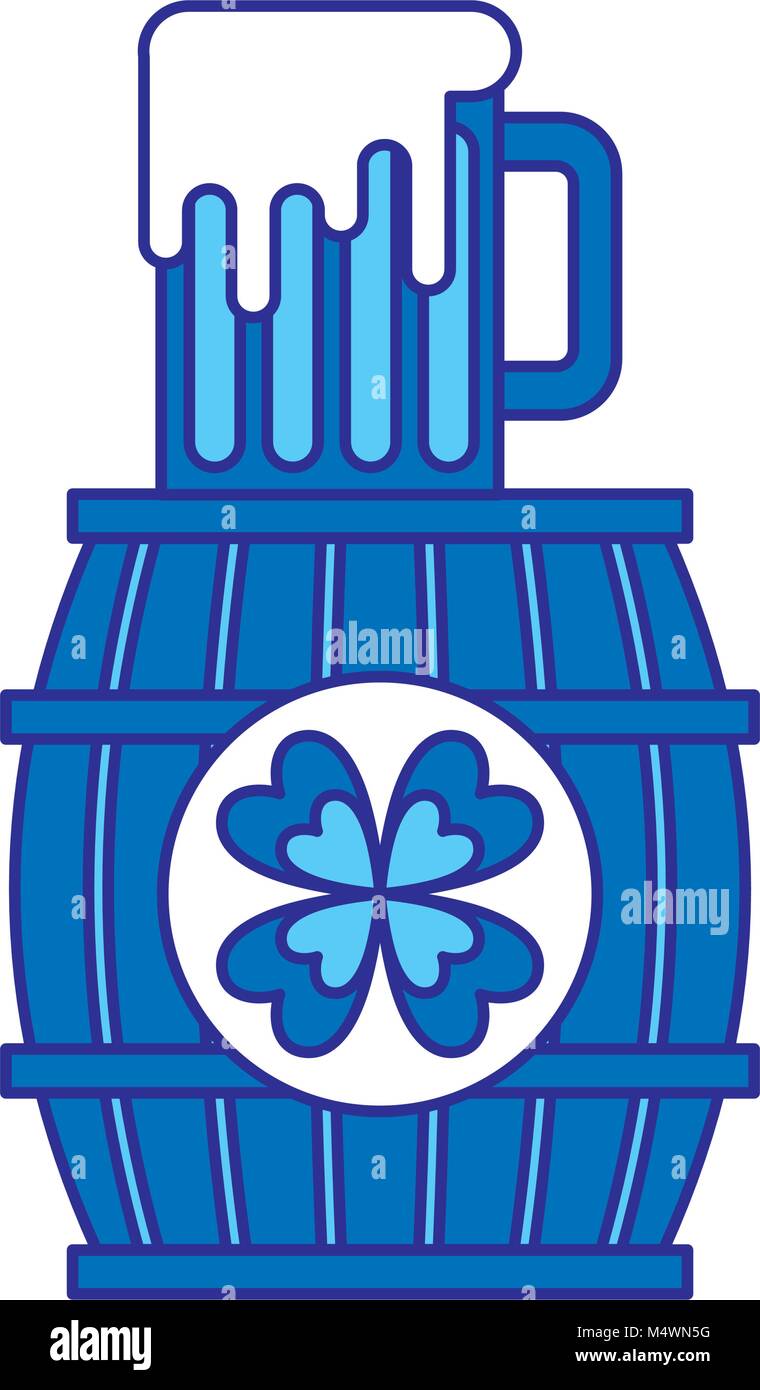 wooden barrel clover with beer glass beverage Stock Vector Image & Art ...