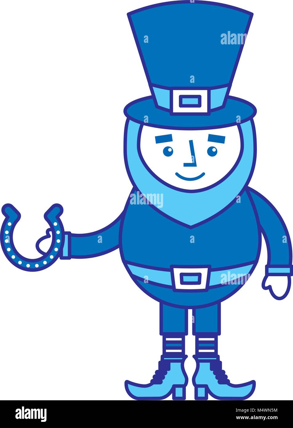 leprechaun holding horseshoe for luck traditional Stock Vector Image ...