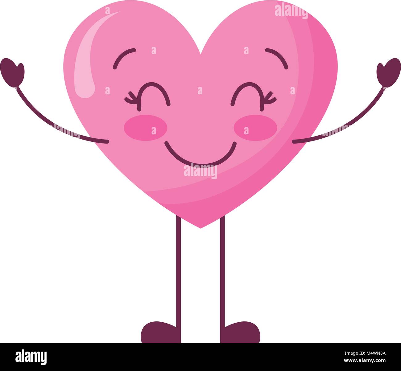 cute cartoon heart happy character Stock Vector Image & Art - Alamy