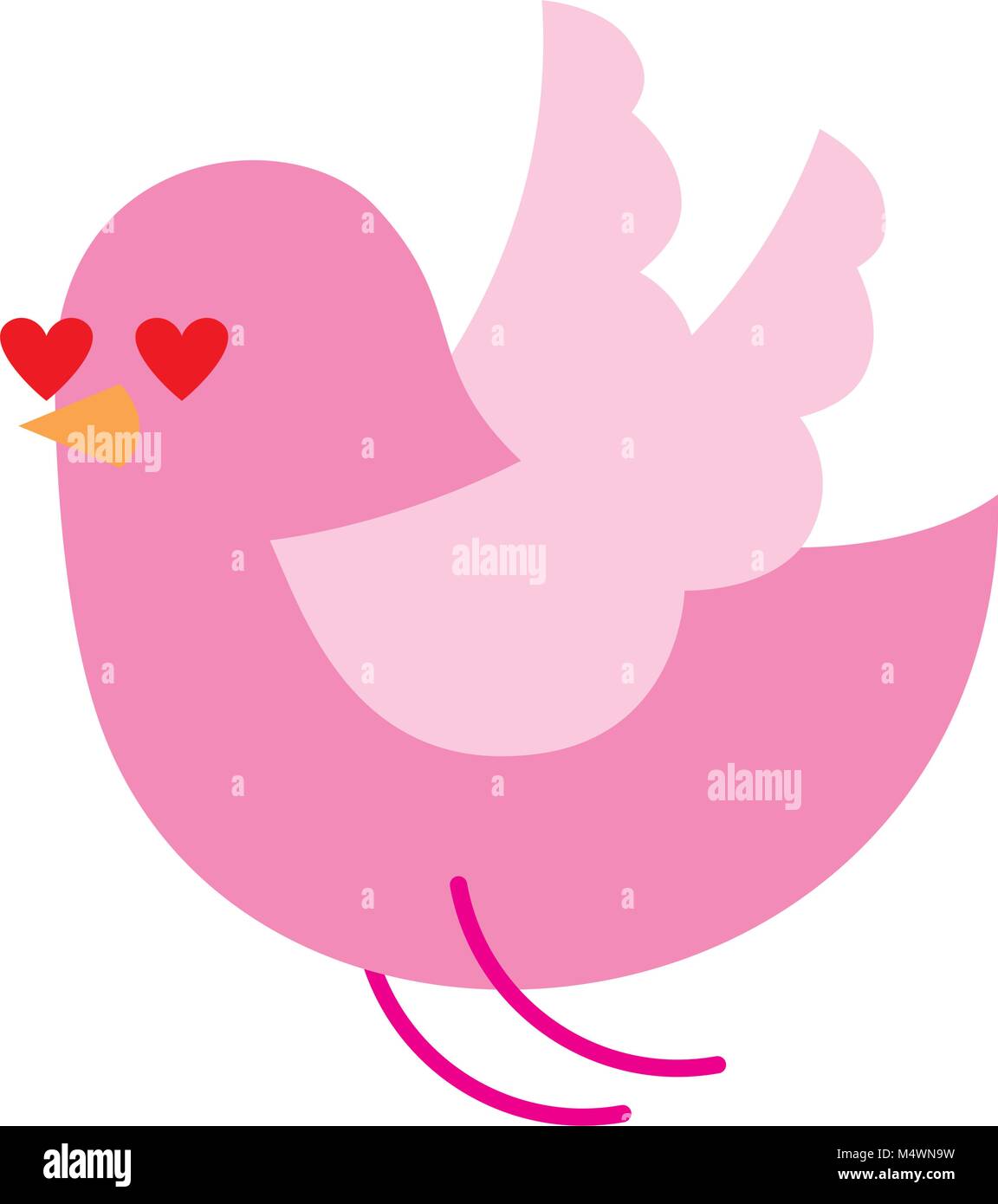 cute little bird hearts eyes lovely Stock Vector Image & Art - Alamy