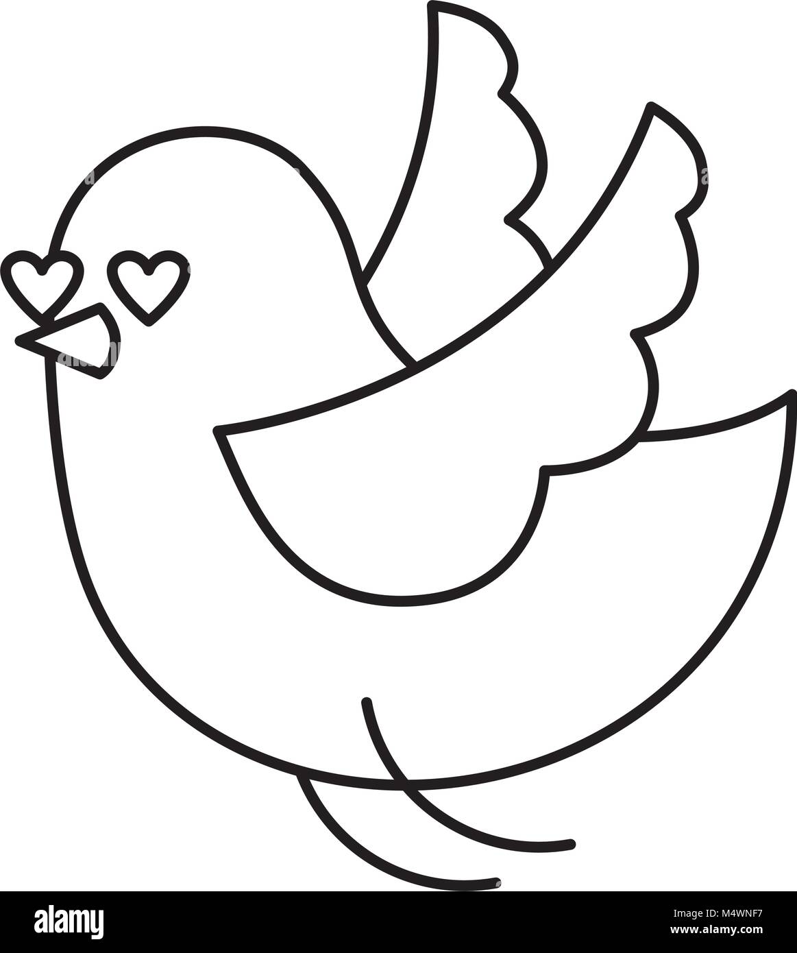 cute little bird hearts eyes lovely Stock Vector Image & Art - Alamy