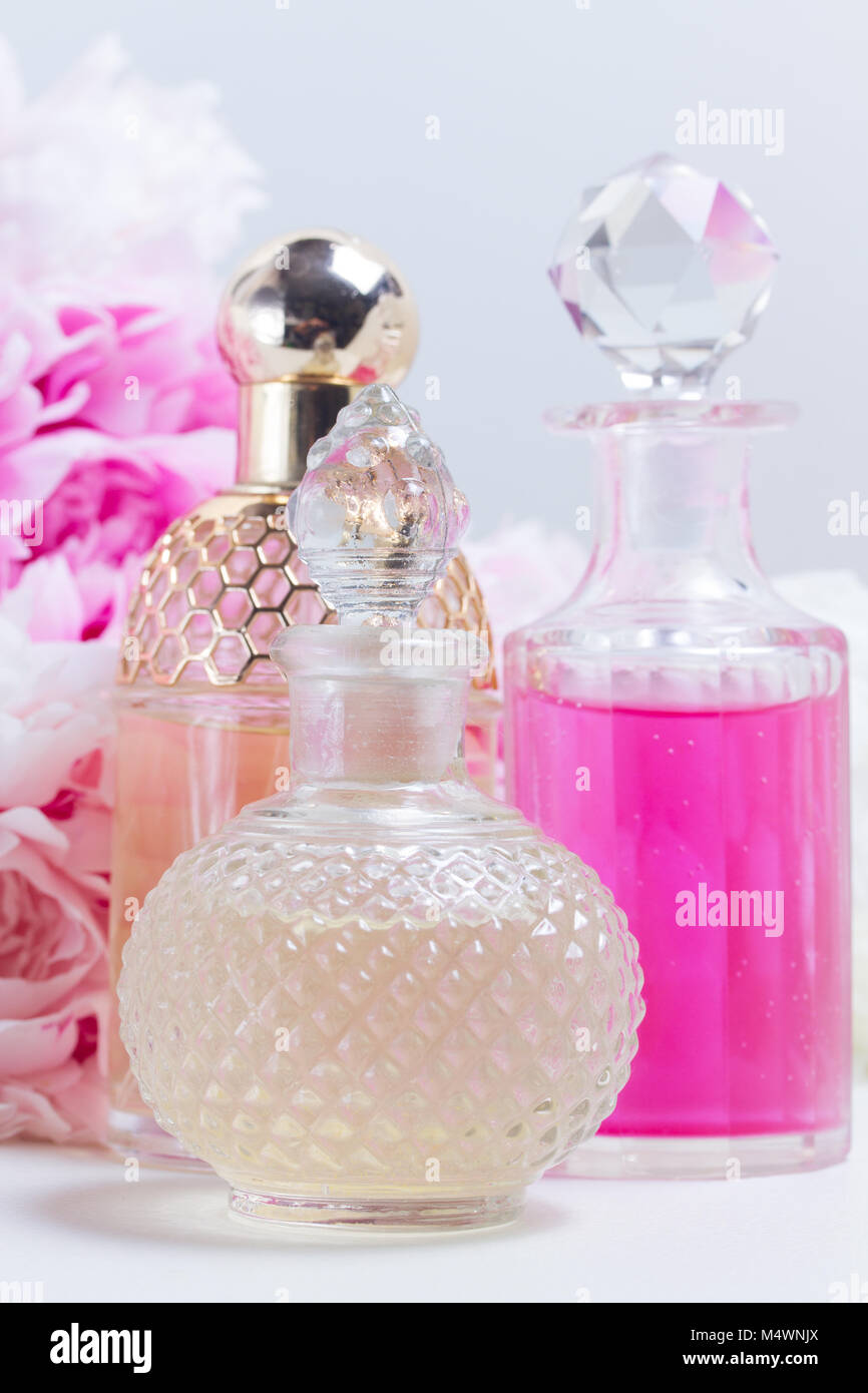 Peony essence vials Stock Photo - Alamy