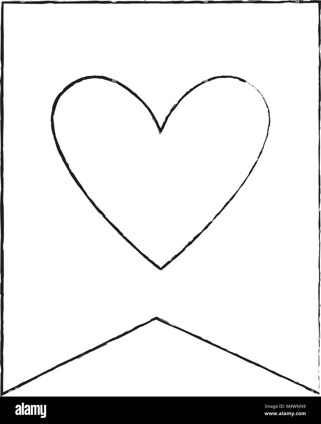 romantic flag with heart valentine celebration Stock Vector Image & Art ...