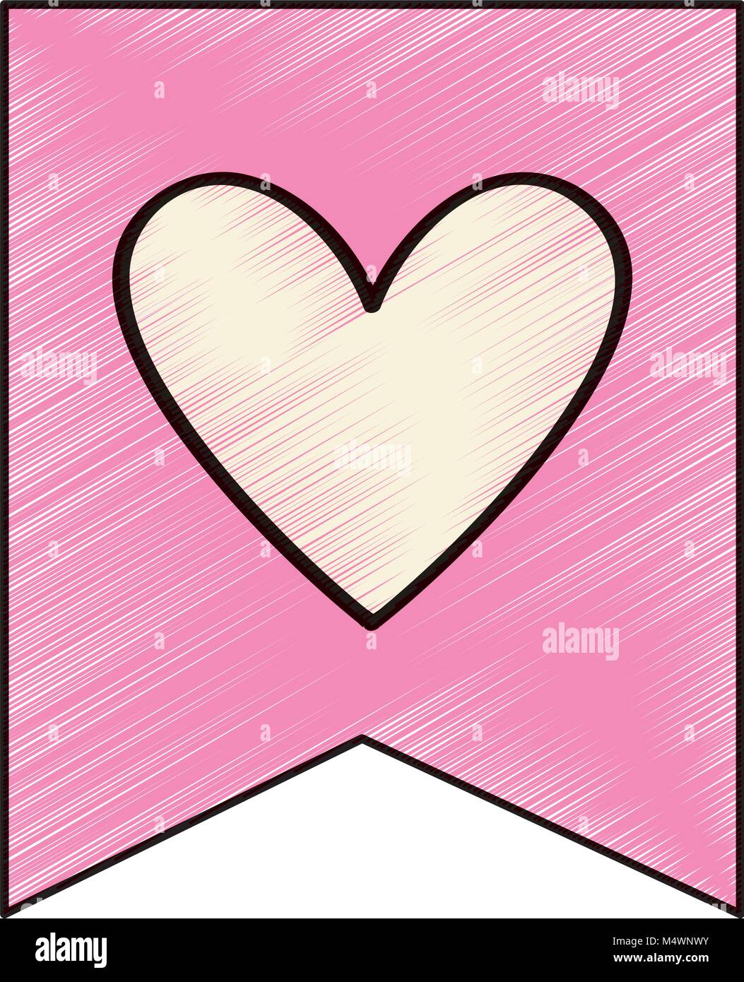 romantic flag with heart valentine celebration Stock Vector Image & Art ...