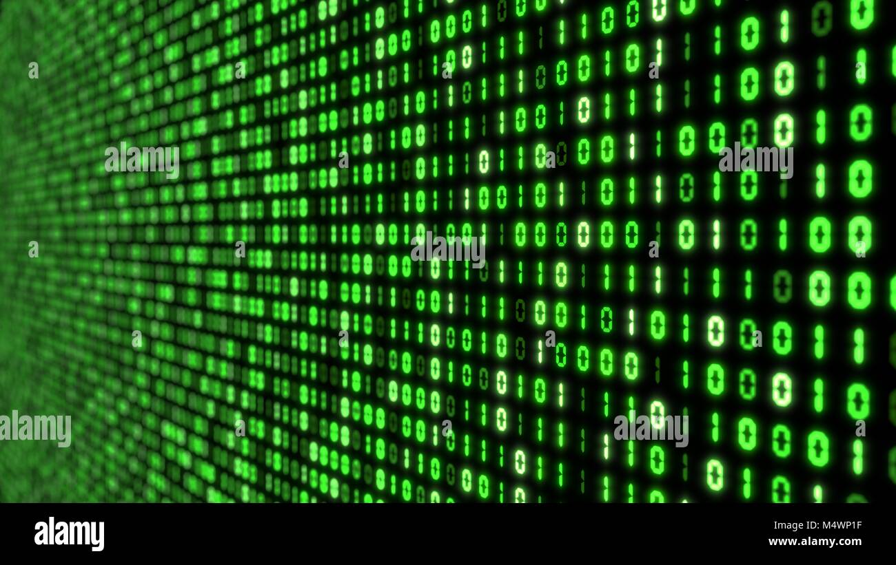 big data concept with binary code. glowing digital numbers 3d illustration Stock Photo - Alamy