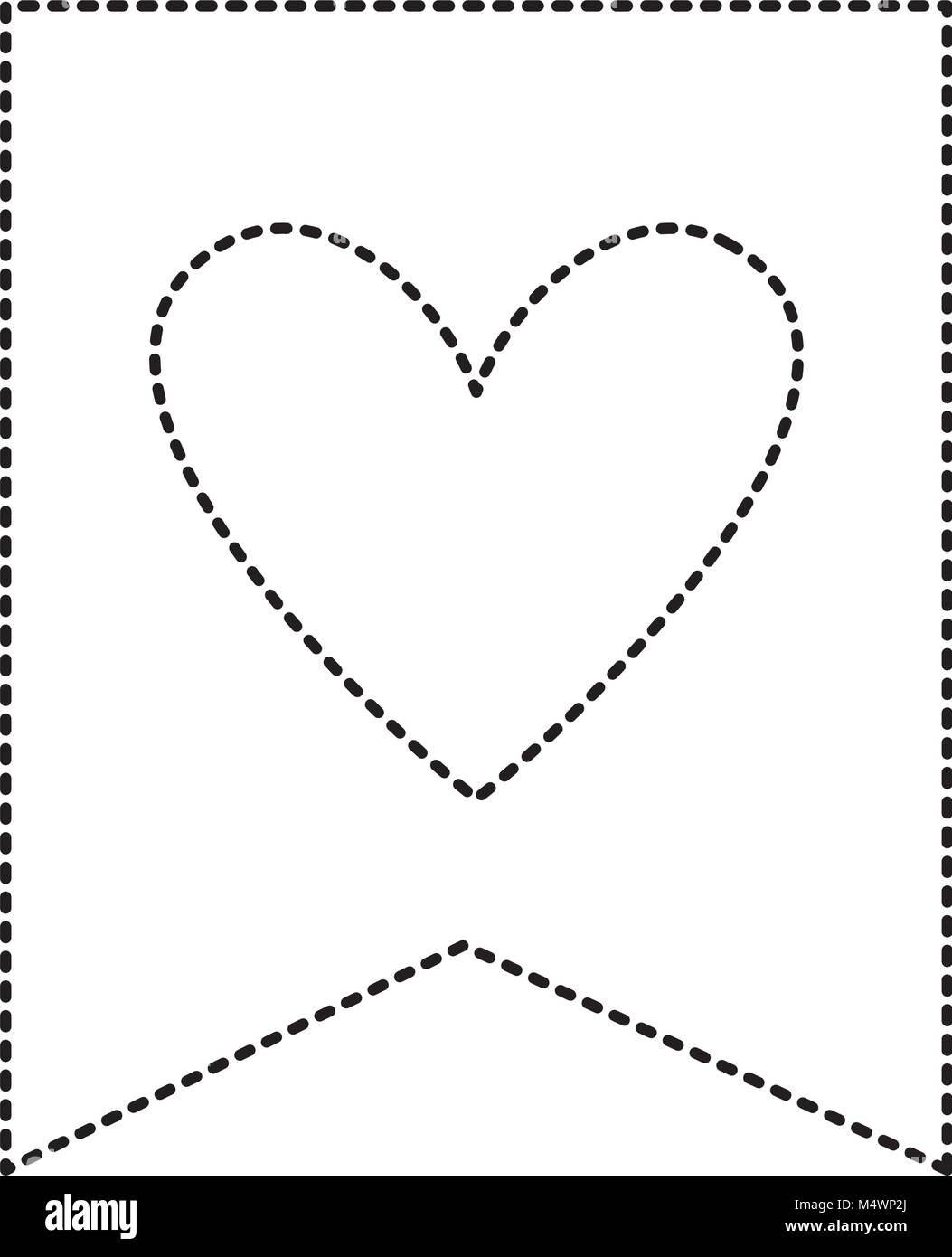 romantic flag with heart valentine celebration Stock Vector Image & Art ...