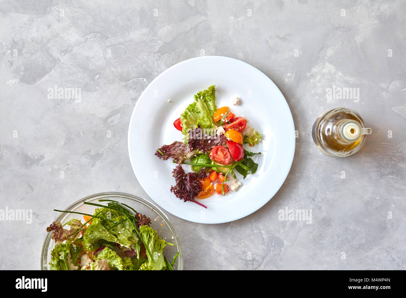 Two plates fresh salad hi-res stock photography and images - Alamy
