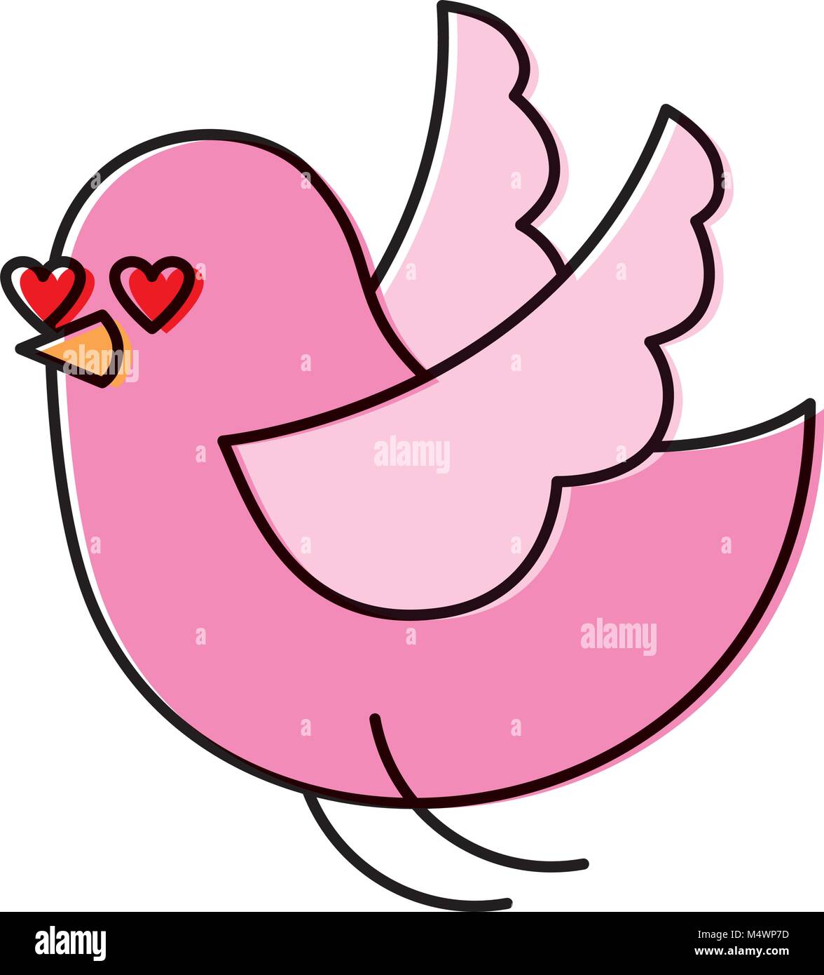 cute little bird hearts eyes lovely Stock Vector Image & Art - Alamy