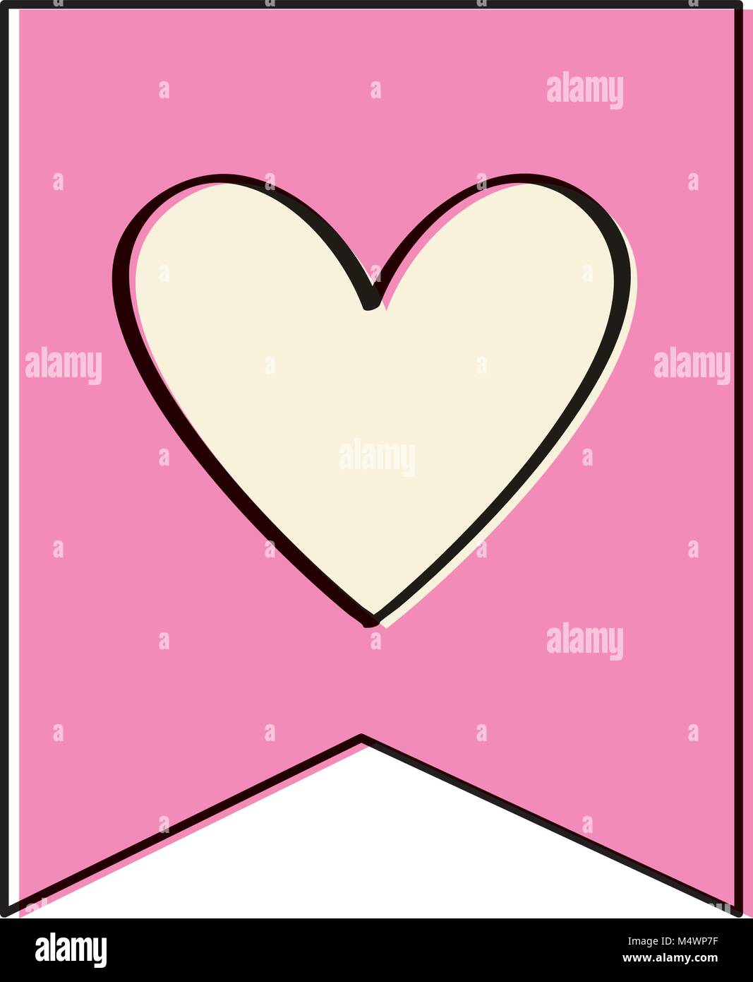 romantic flag with heart valentine celebration Stock Vector Image & Art ...