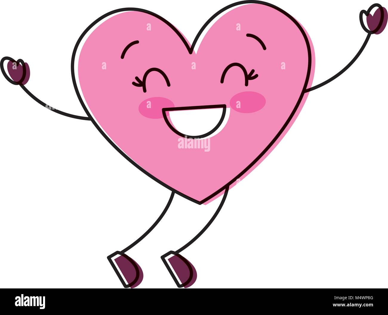 cartoon happy heart love character Stock Vector Image & Art - Alamy
