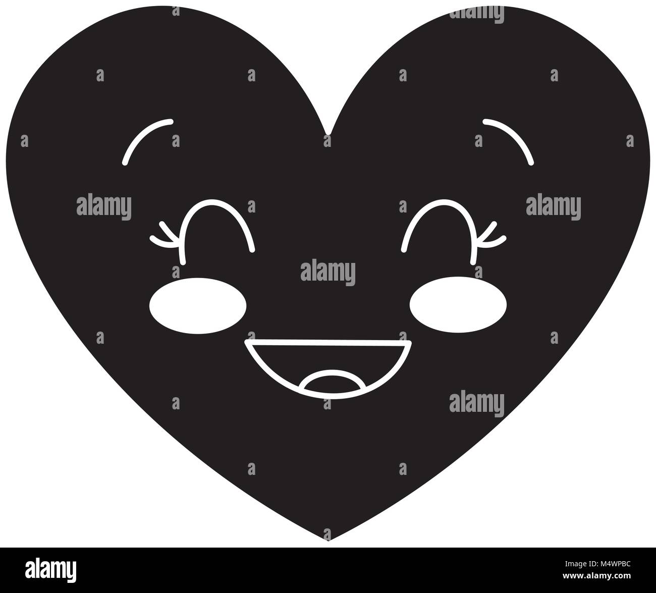 cute cartoon heart smiling happy character Stock Vector Image & Art - Alamy