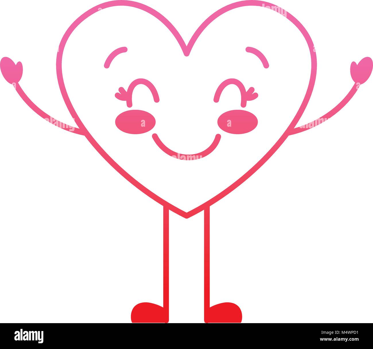 cute cartoon heart happy character Stock Vector Image & Art - Alamy