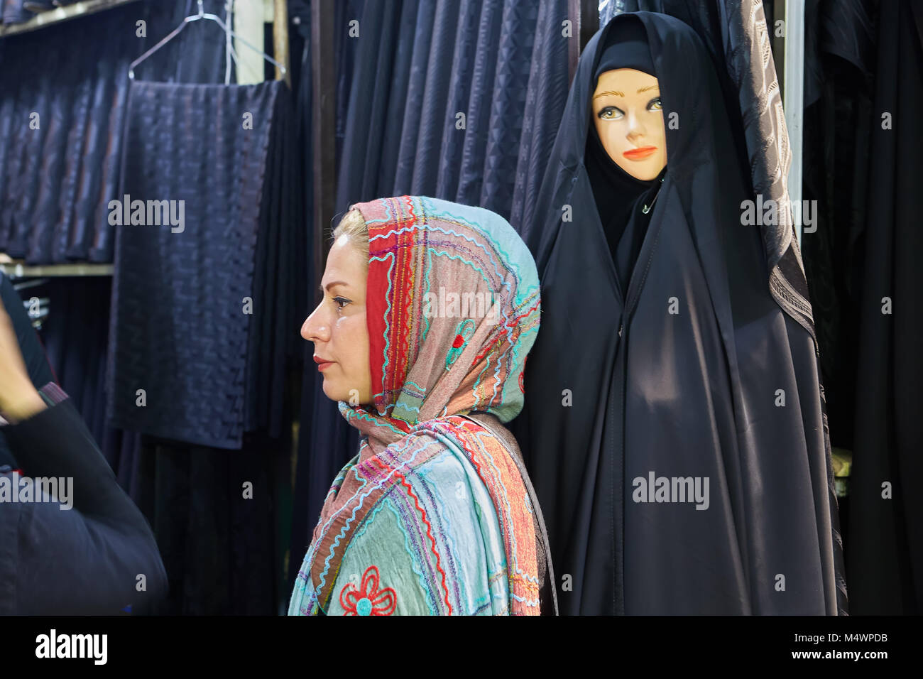 Tehran black veil muslim woman hi-res stock photography and images - Alamy