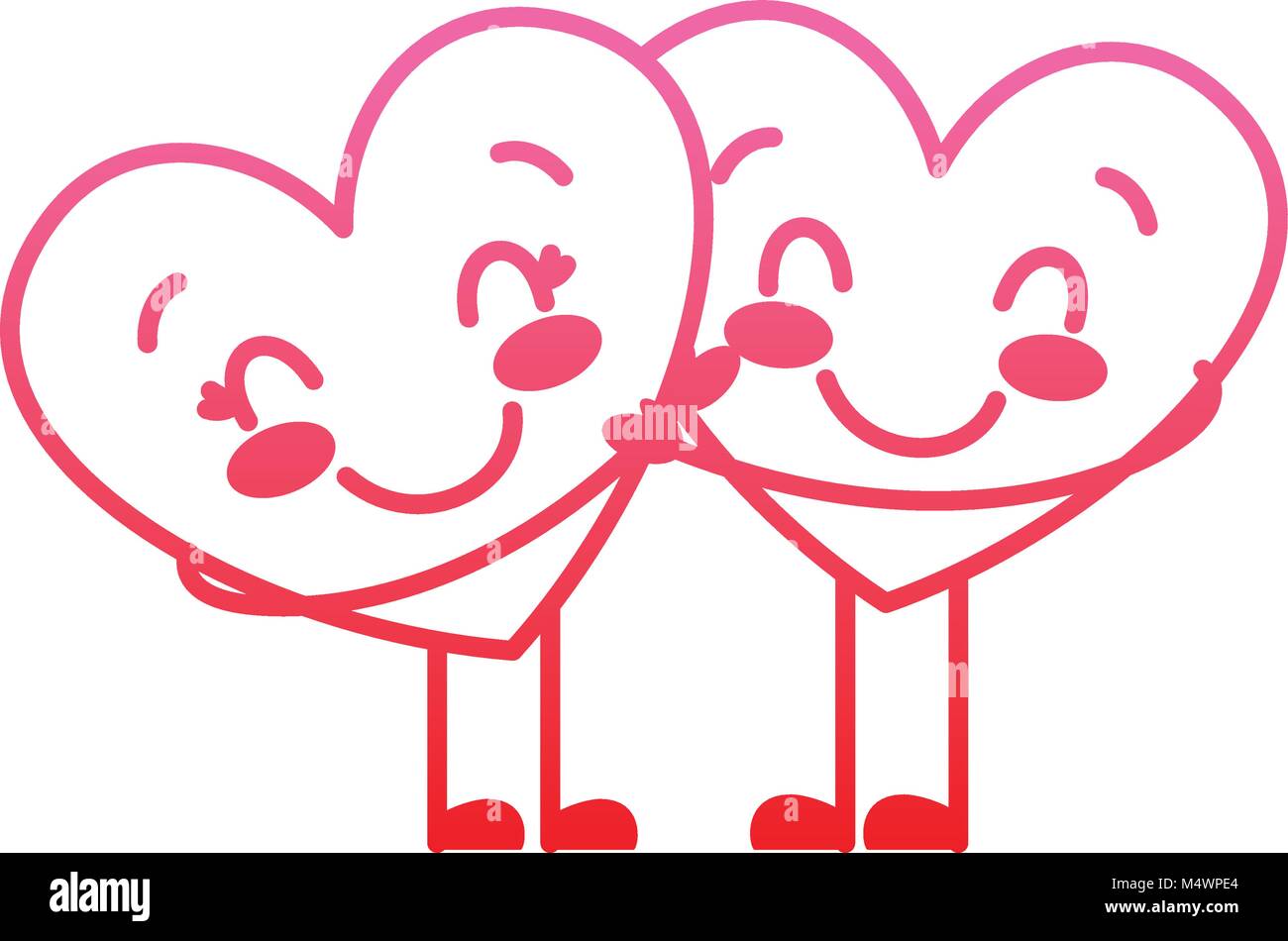 couple in love two cute hearts hugging romance Stock Vector Image & Art ...