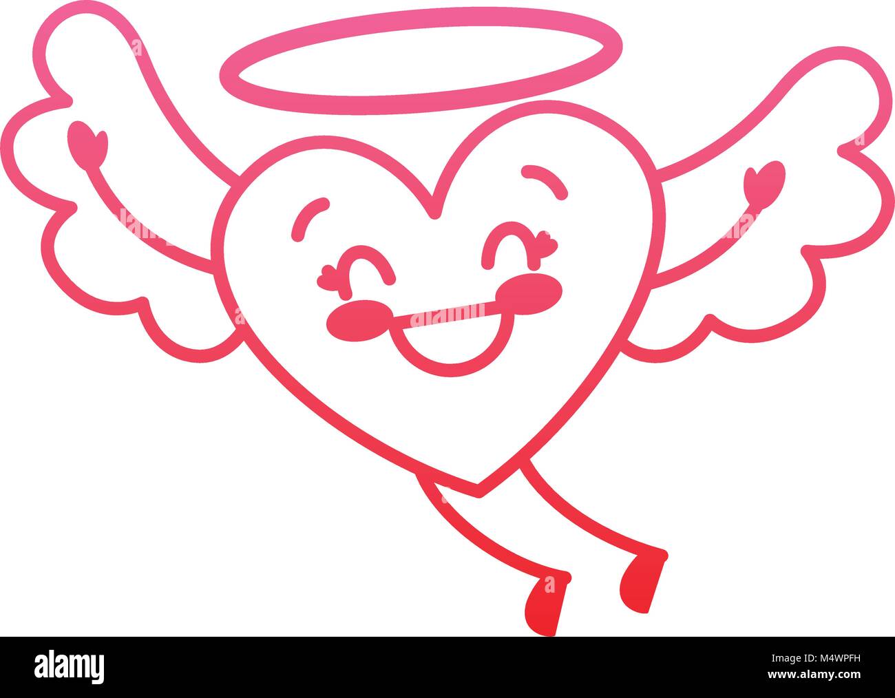 cute love heart flying wings romance Stock Vector Image & Art - Alamy