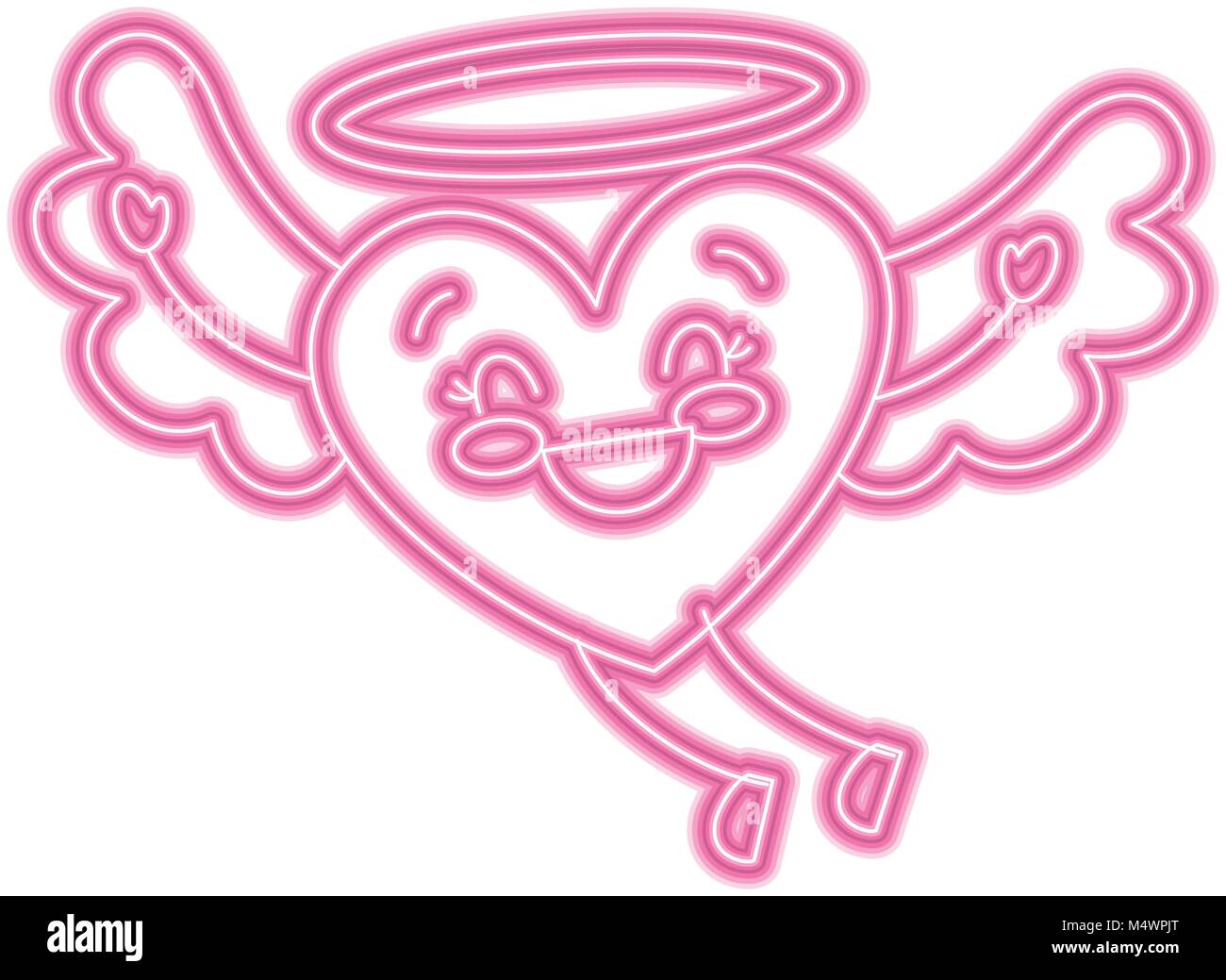 cute love heart flying wings romance Stock Vector Image & Art - Alamy