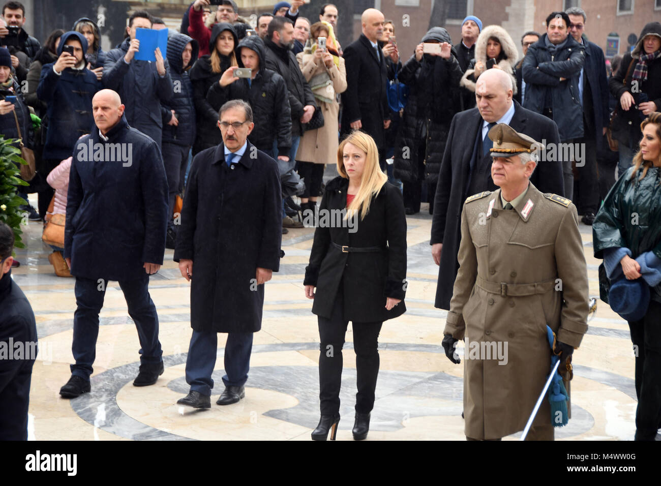 Rome Italy 18 February 2018 :Altare della Patria - Corona di alloro per ...