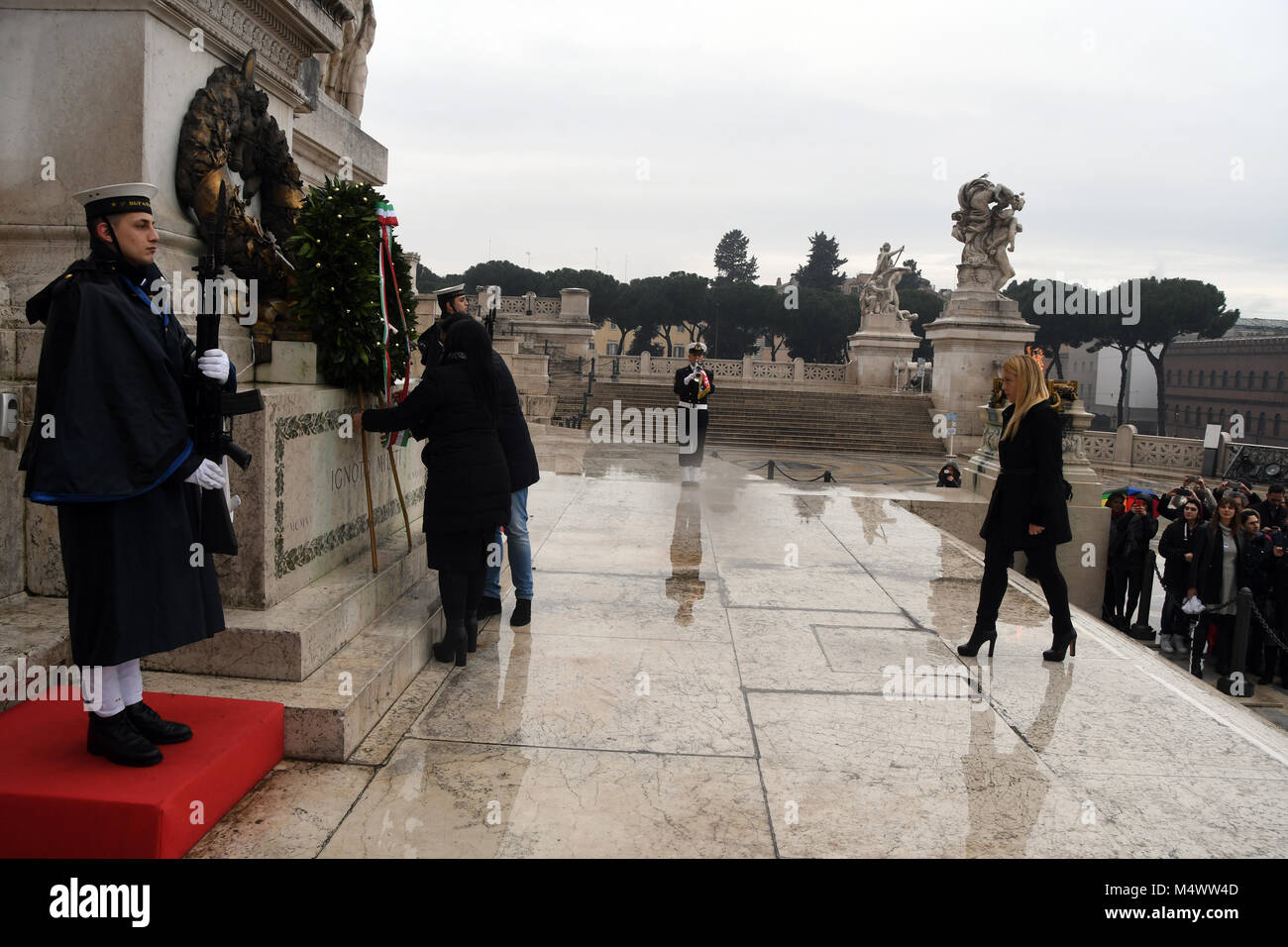 Rome Italy 18 February 2018 :Altare della Patria - Corona di alloro per ...