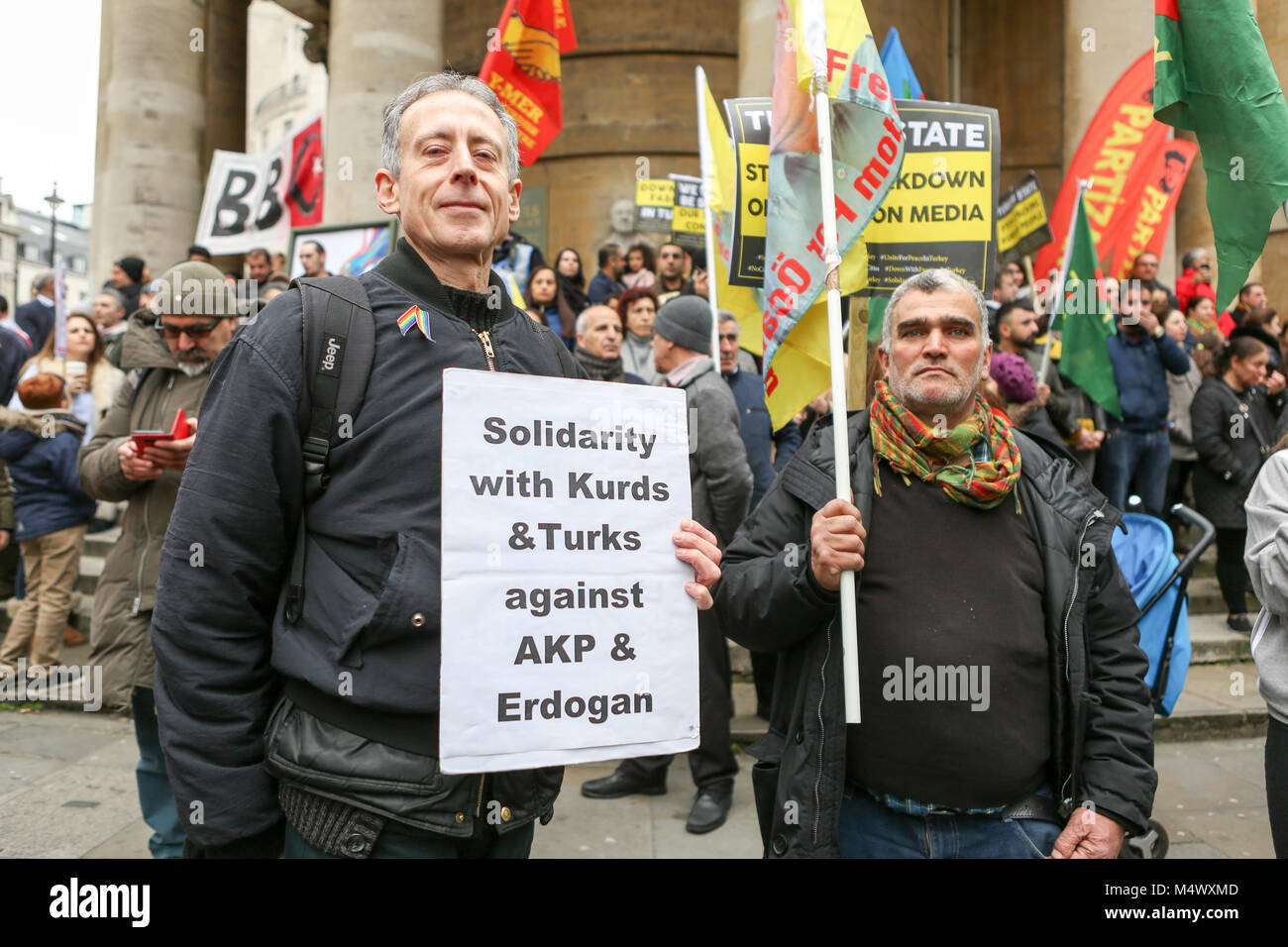 London, UK. 18th Feb, 2018. The Kurdish community and their supporters ...