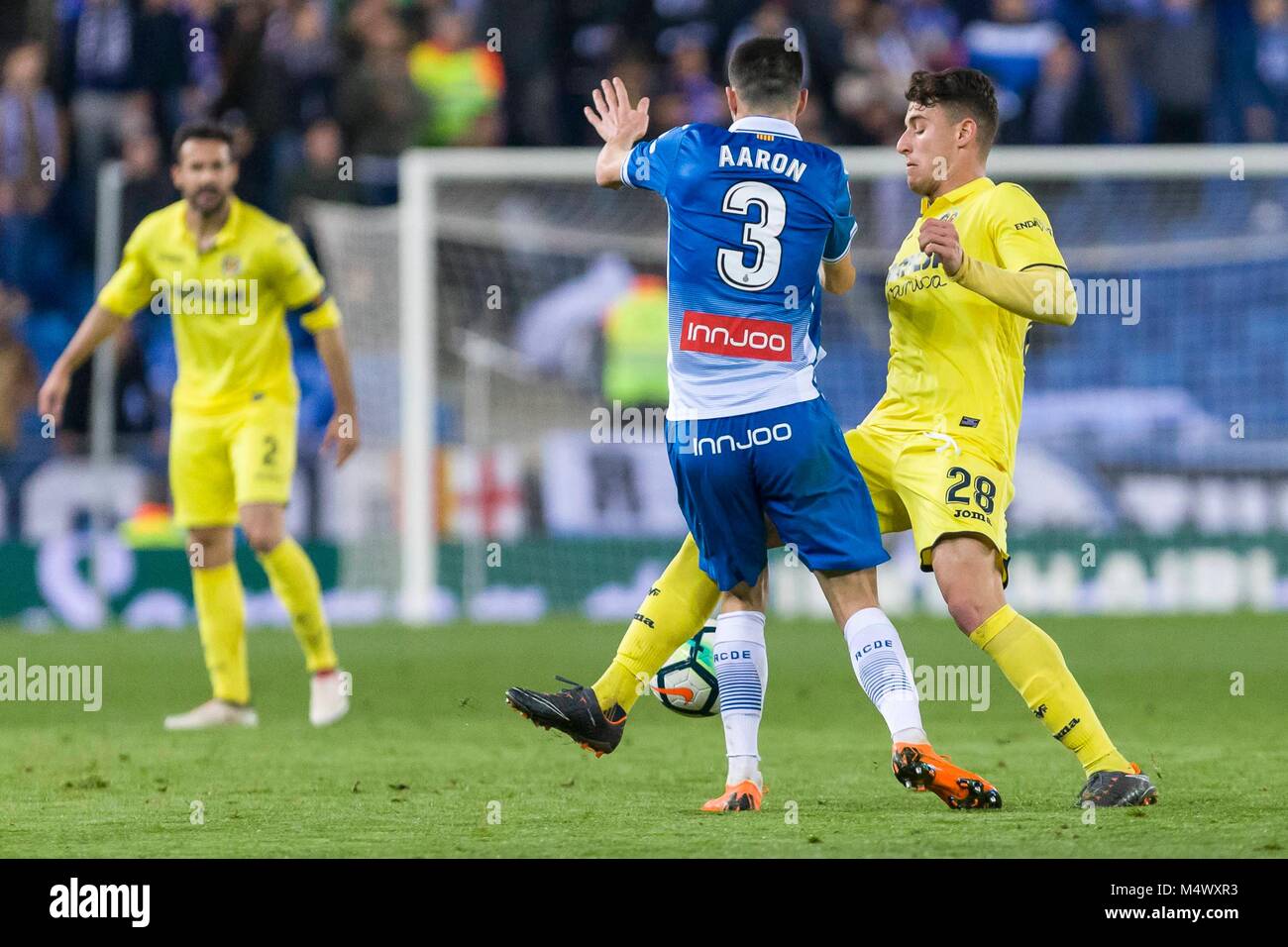 SPAIN - February,18th: Villarreal midfielder Daniel Raba (28) and RCD ...